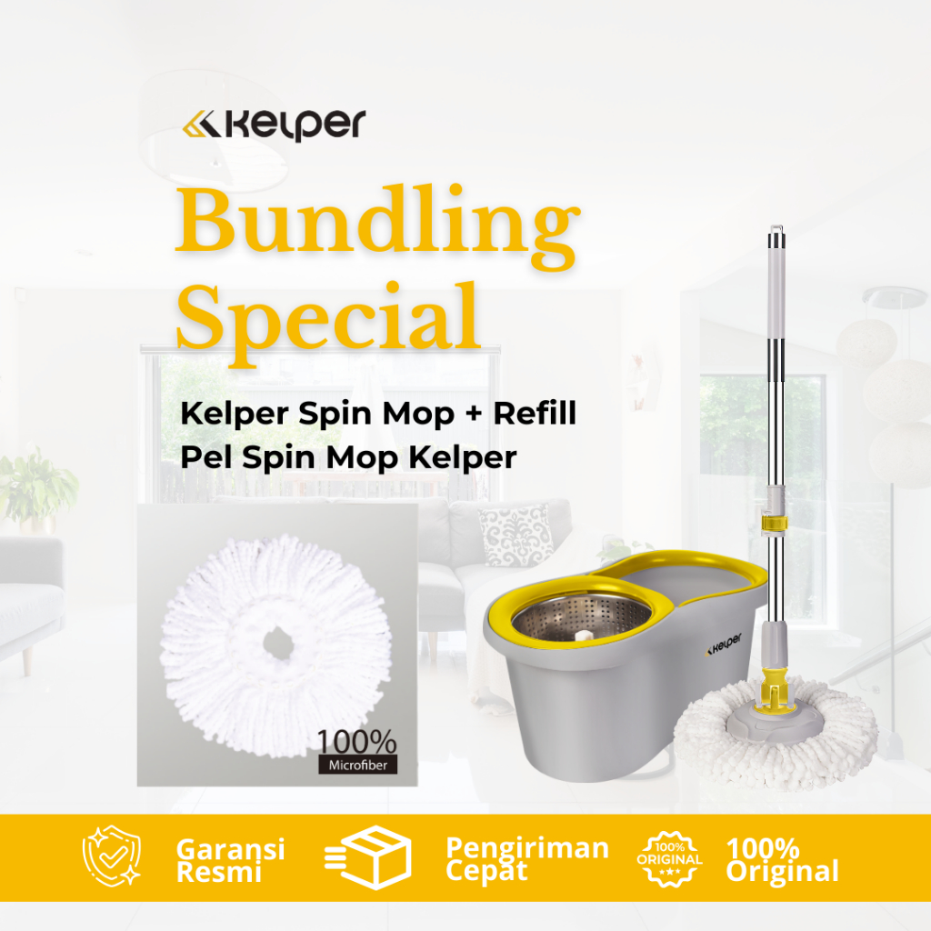 Jual Kelper - Spin Mop + Kelper Refill Pel | Shopee Indonesia