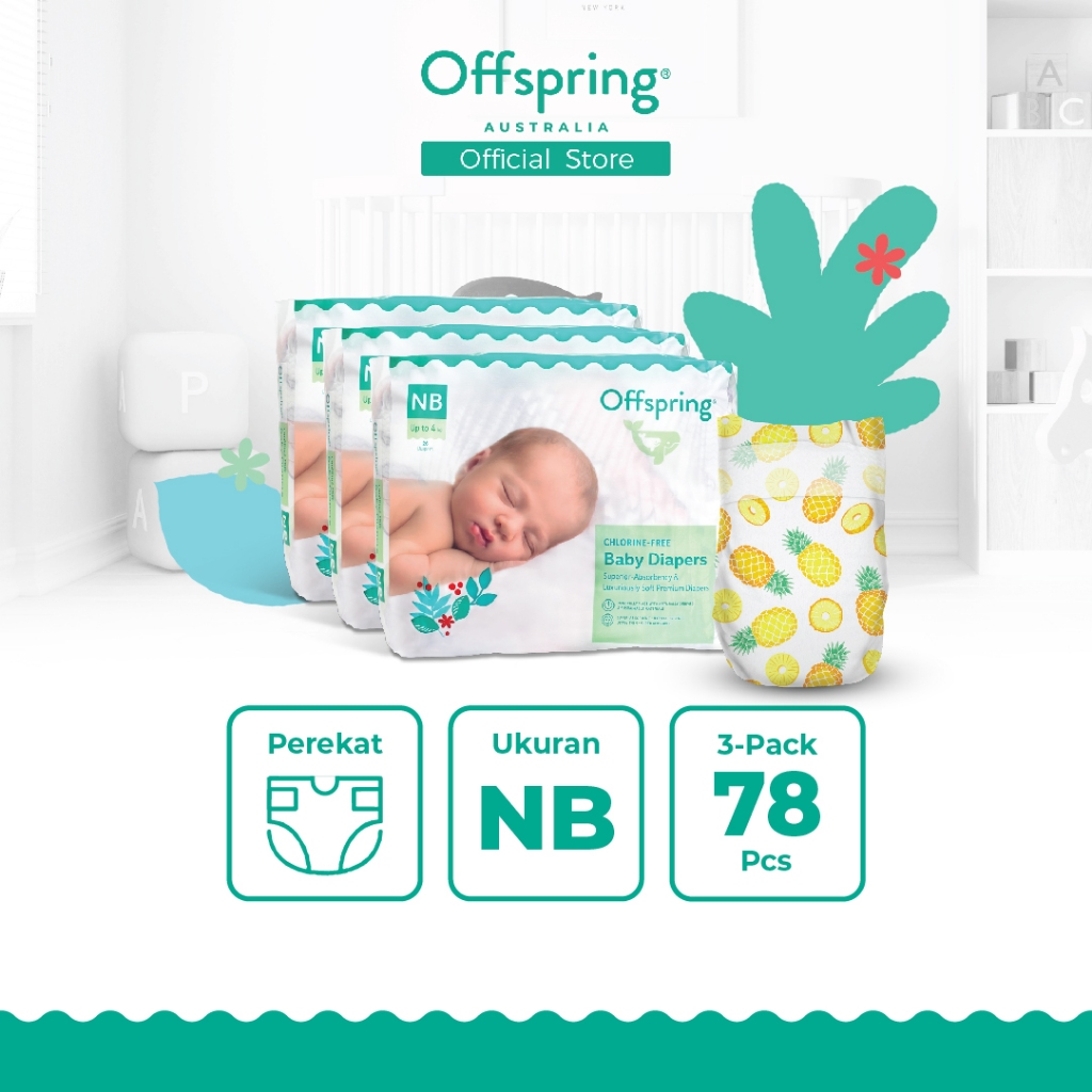 Jual Offspring Popok Bayi Diaper SAP Bebas Klorin Triple Small pack ...