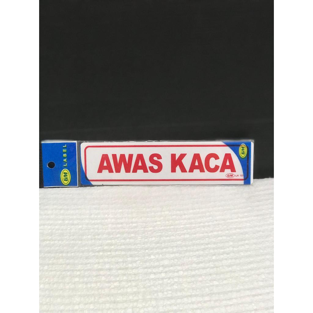Jual Sign Label GM Tulisan AWAS KACA Ukuran 20*5 Cm | Shopee Indonesia