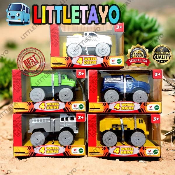 Jual HAPPY TRUCK 4 WHEEL DRIVE DIRT DUMPER FIRE STOMPER GARBAGE LOAD ...