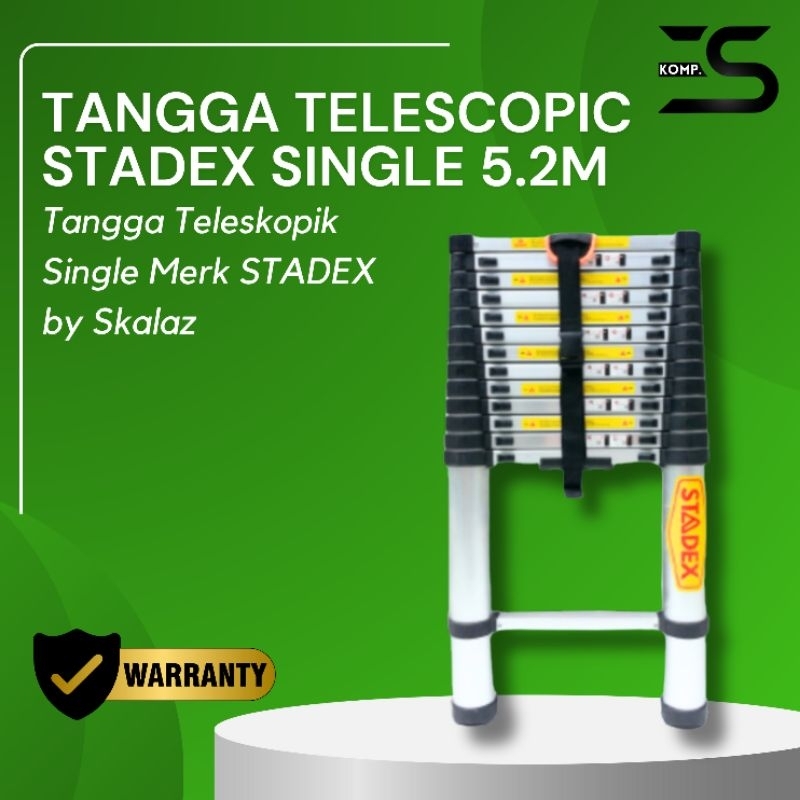 Jual Tangga Teleskopik Singgle 5,2 mtr Merk Stadex by Skalaz | Shopee Indonesia