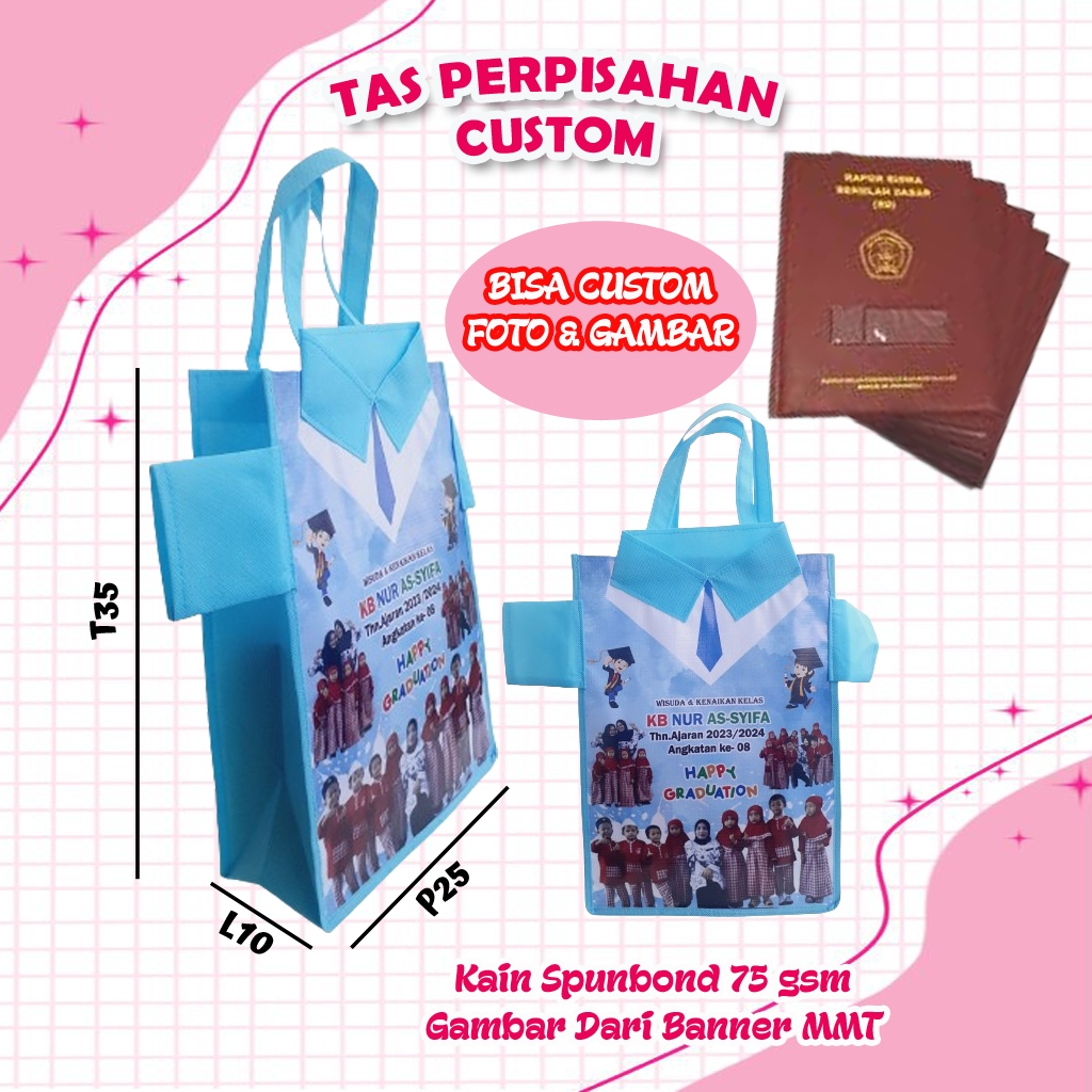 Jual Tas Goodie Bag Wisuda Graduation Perpisahan PAUD/TK/SD Custom Muat ...