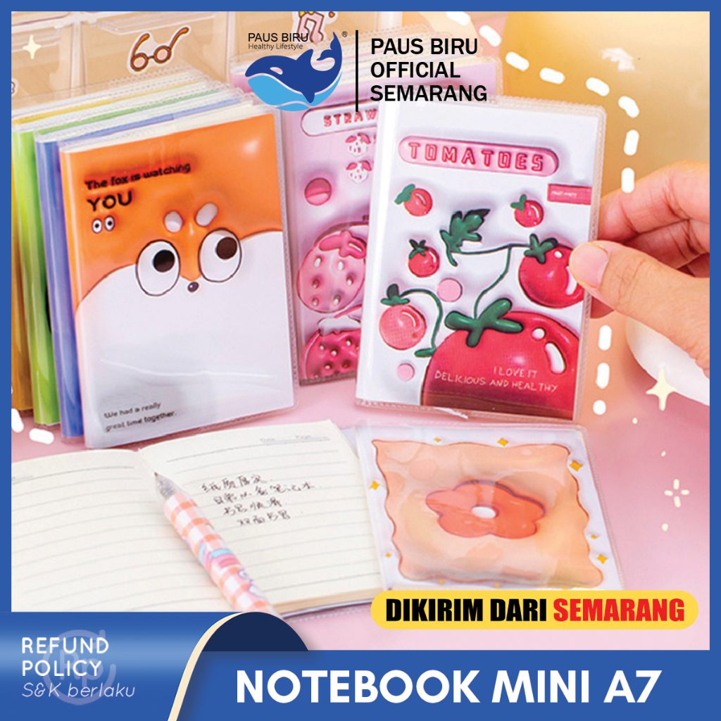Jual Paus Biru - Aimilo New Notebook A7 Buku Kecil Aesthetic Scrapbook ...