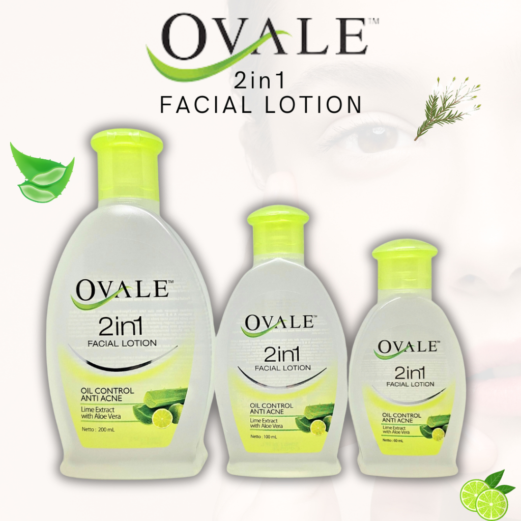 Jual OVALE 2 IN 1 FACIAL LOTION OIL CONTROL ANTI ACNE 200ML,100ML,60ML | Shopee Indonesia
