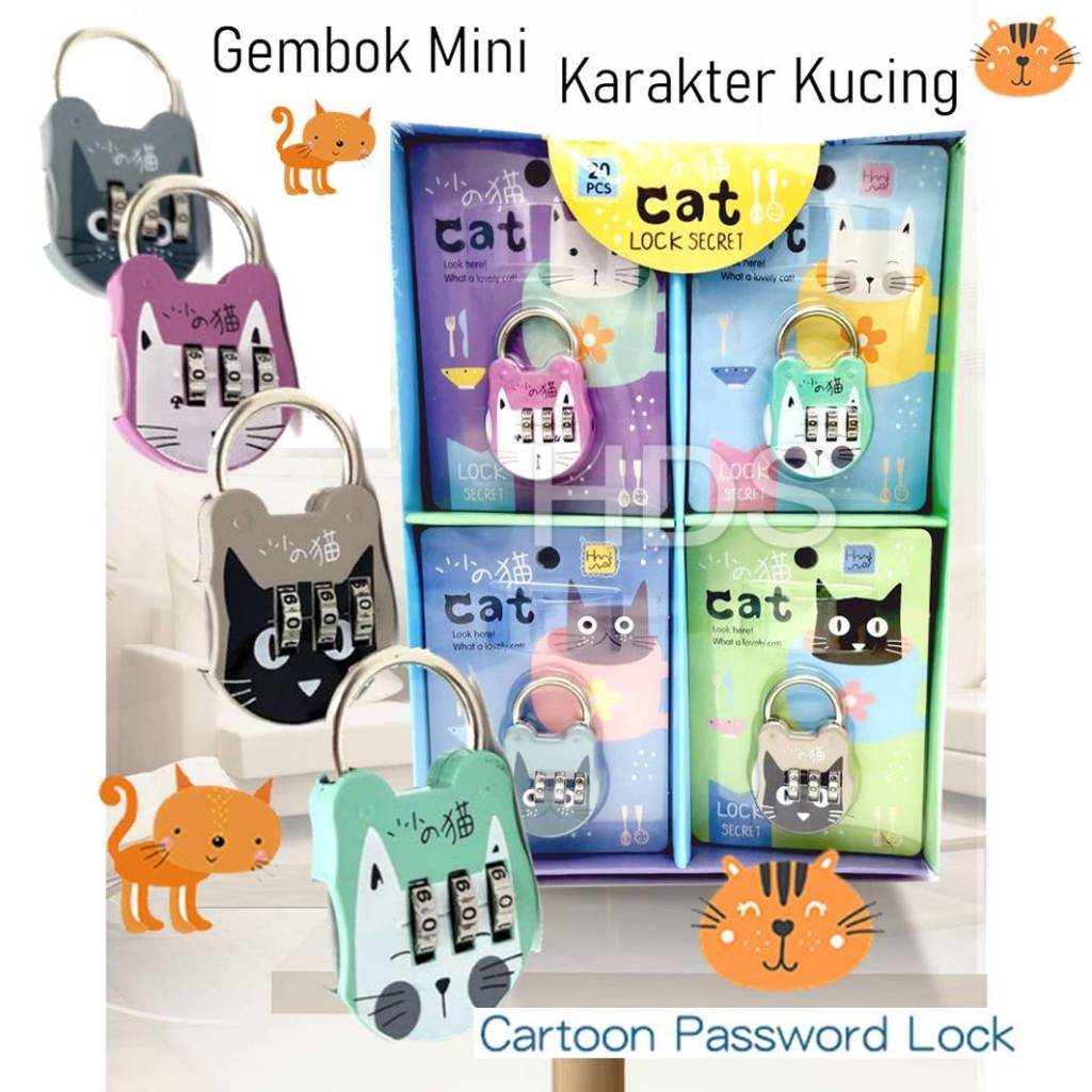 Jual Gembok Koper Mini Karakter Kucing Bahan Besi | Shopee Indonesia