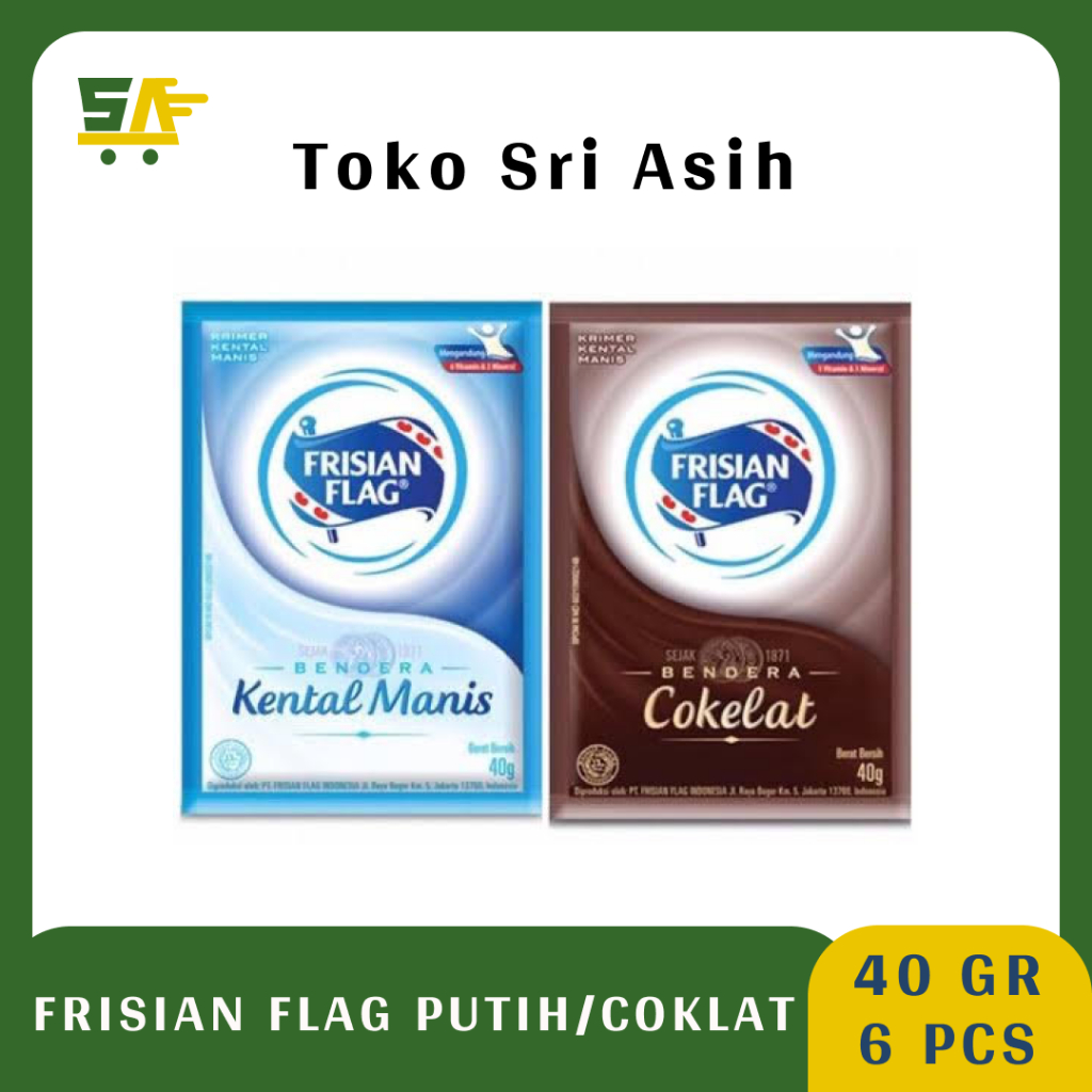 Jual Frisian Flag Susu Bendera Putih & Cokelat 40 Gr ( 1 Renceng Isi 6 ...