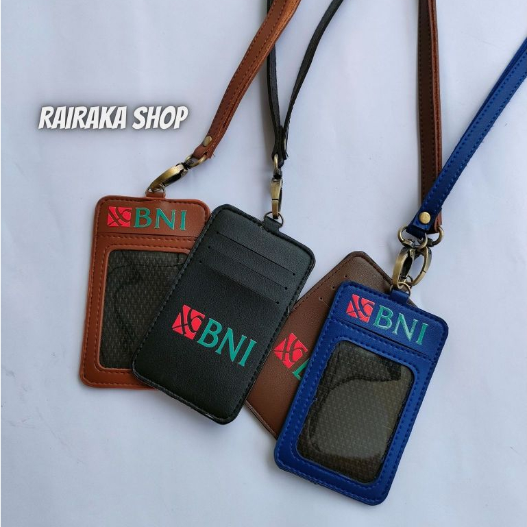 Jual Id Card Holder Kulit Name Tag Holder Kulit BNI | Shopee Indonesia