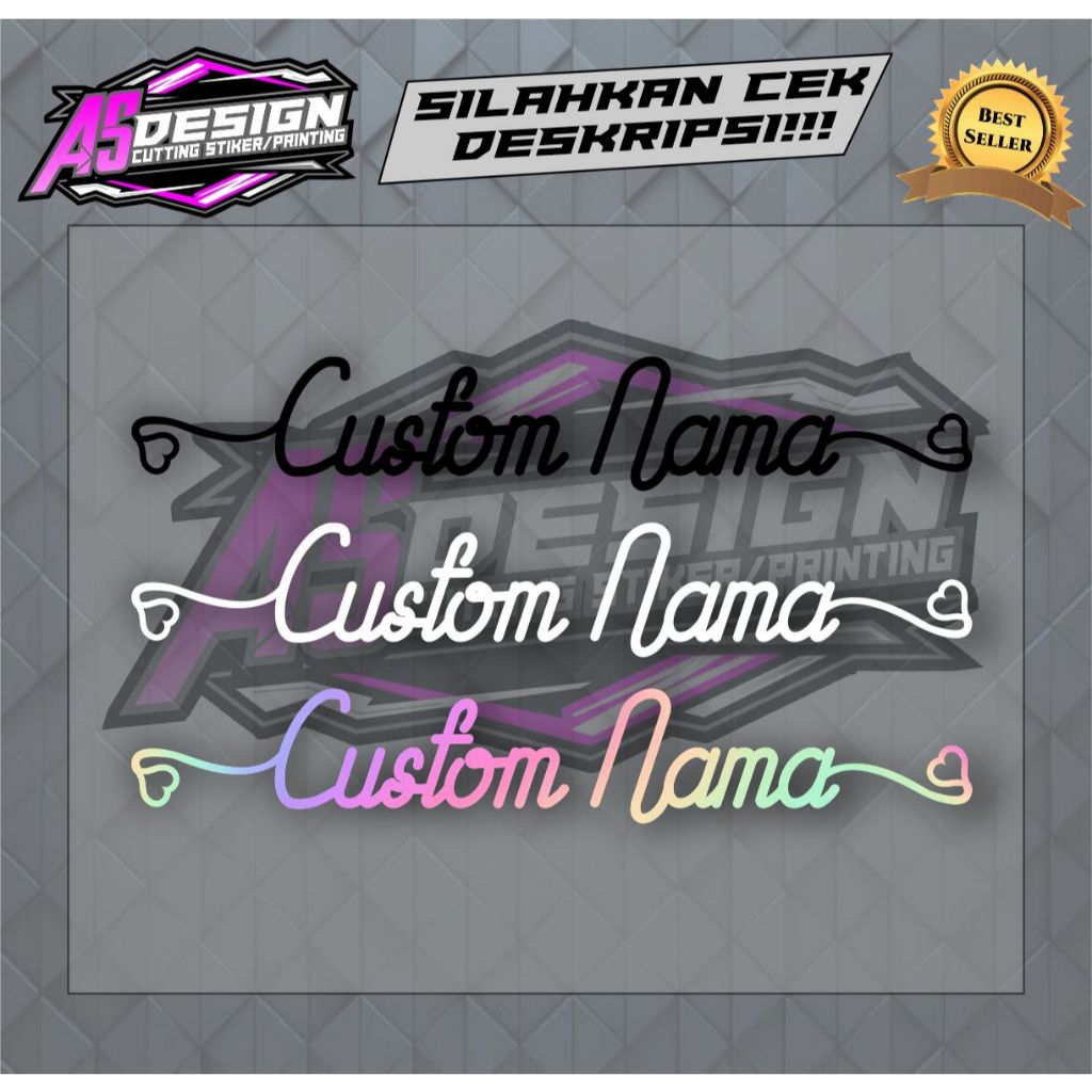Jual Stiker custom nama hp laptop tumbler dll stiker cutting custom ...