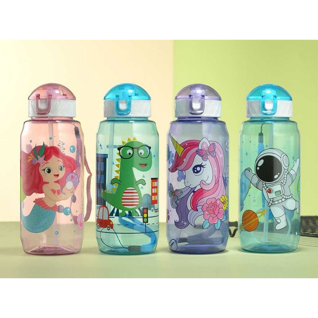 Jual Botol Minum Anak Karakter Botol Air Minum Lucu Dengan Sedotan Botol Anak sekolah Souvenir ...