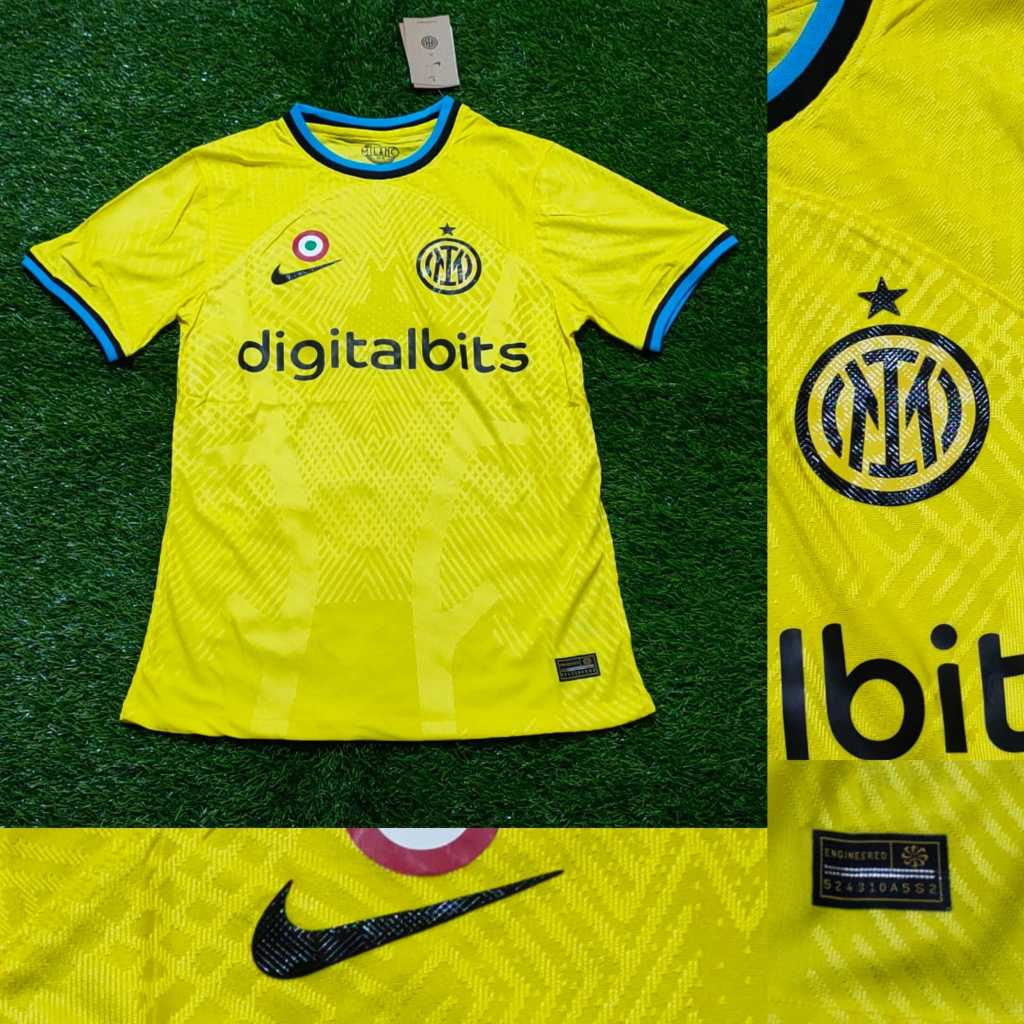 Jual JERSEY INTER 3RD KUNING PLAYER ISSUE 2022/2023 GRADE ORI TOP ...