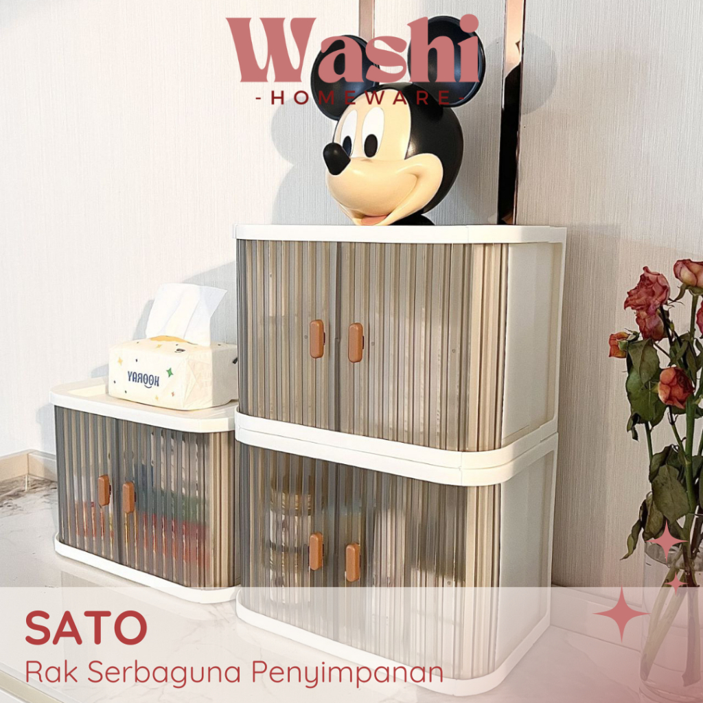 Jual WASHI - SATO Box Organiser Kamar Mudah Penyimpanan Meja Estetis ...