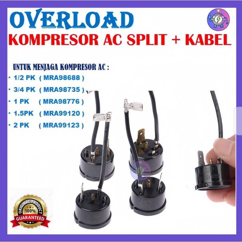 Jual Overload Ac, Overload Bulat Kompresor AC 1/2PK,3/4PK,1PK,11/2PK ...
