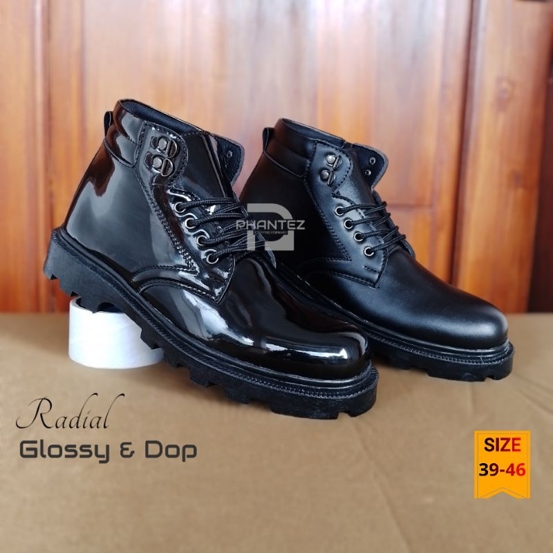Jual Sepatu PDH Pria Radial TSR Hitam Kilap Dan Dop Dislap Formal Tni ...