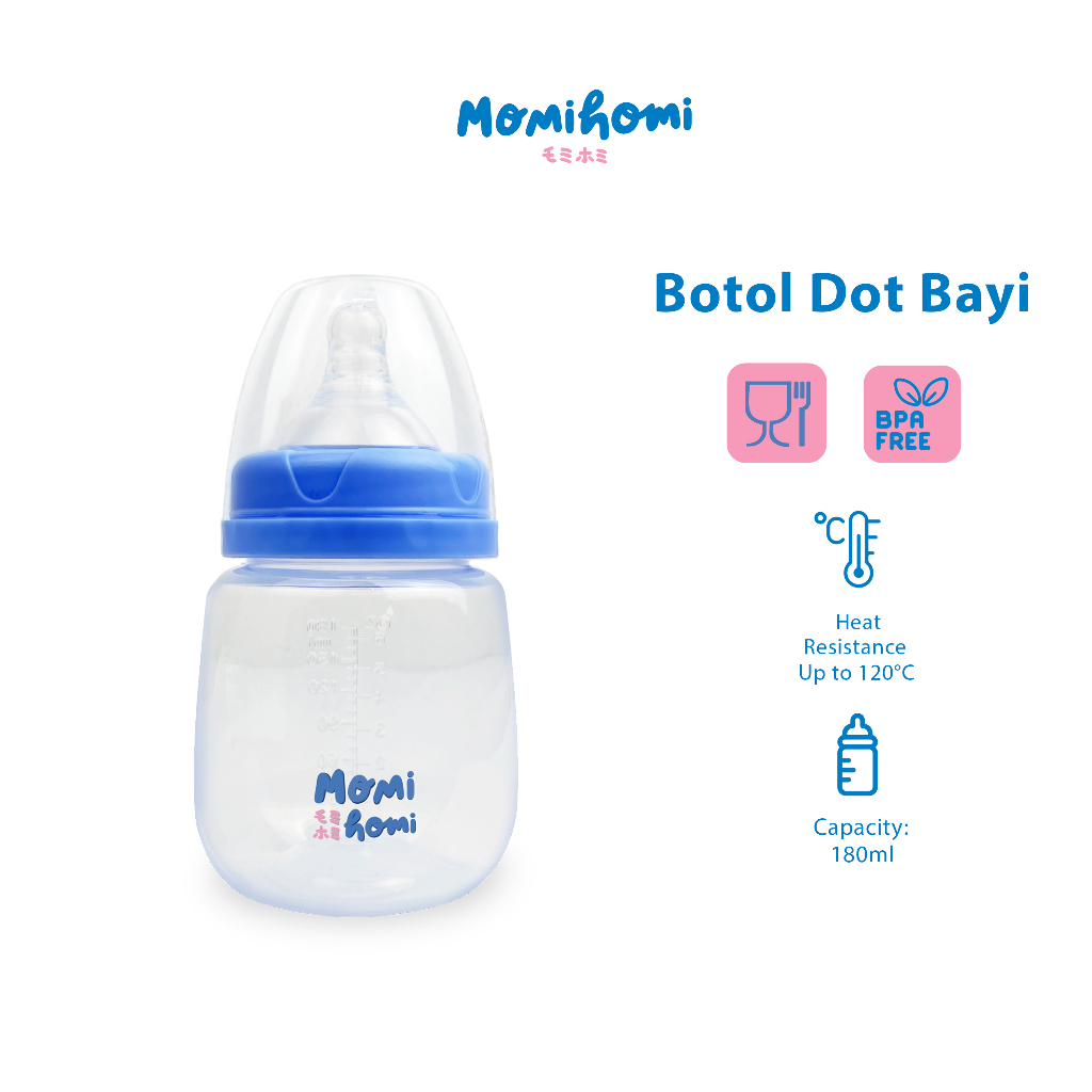 Jual MOMI HOMI Botol Dot 3030 Susu Bayi Kapasitas 180ml BPA FREE Wide ...