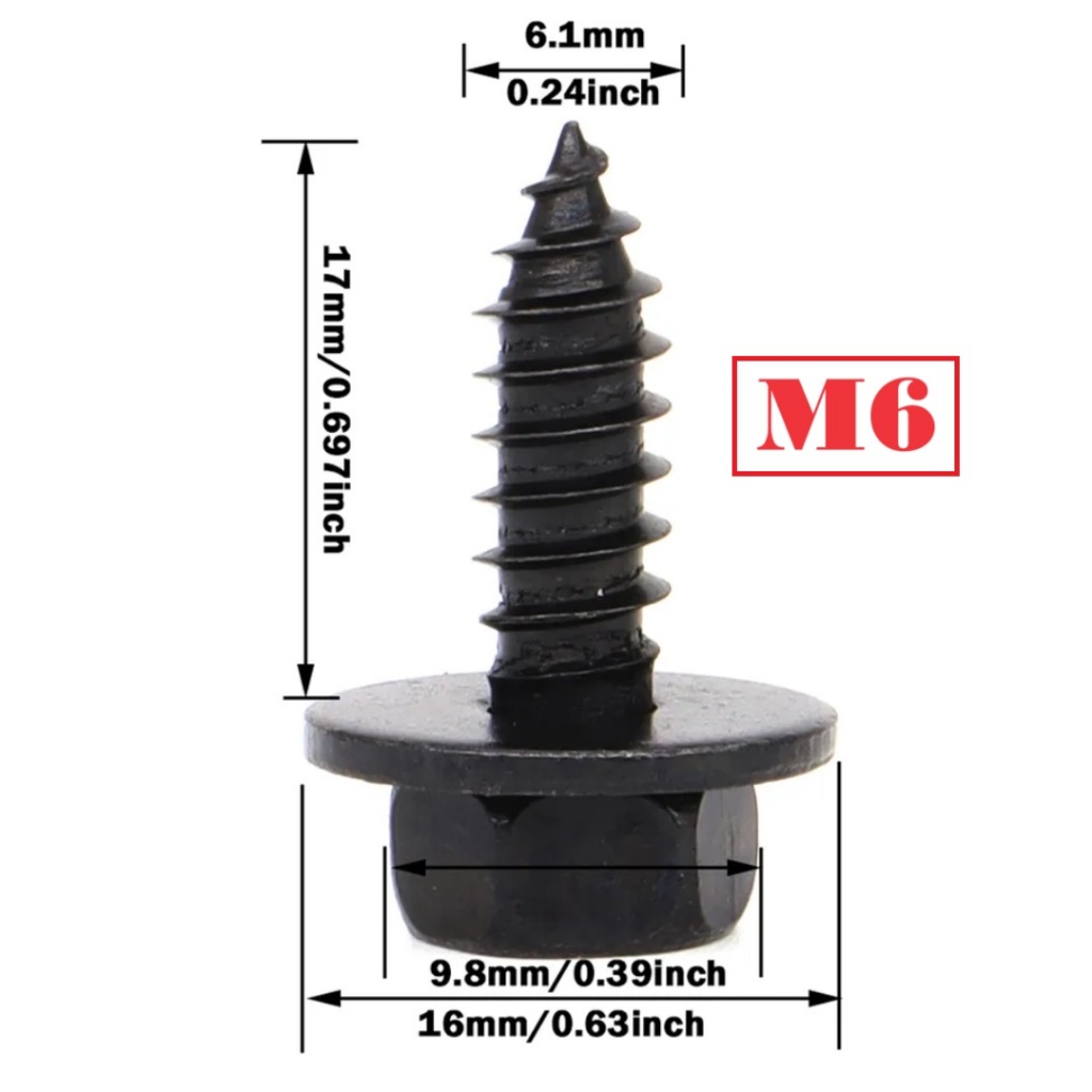 Jual Baut Sekrup Pengencang Fender Bumper M6 Toyota | Shopee Indonesia