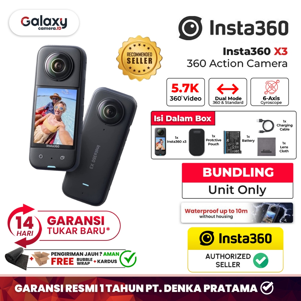 Jual Insta360 ONE X3 360 Action Camera Insta 360 ONE X 3 Garansi Resmi ...