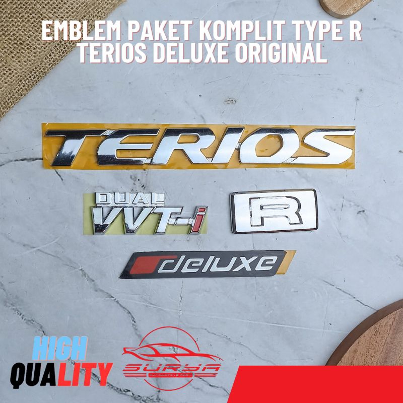 Jual Emblem Paket Komplit Type R Terios Deluxe Original | Shopee Indonesia