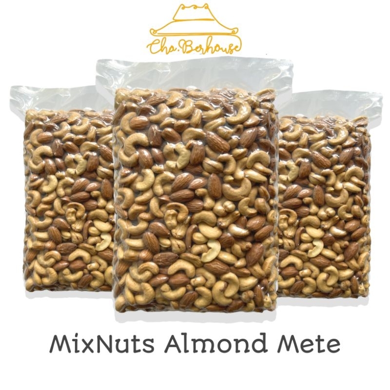 Jual MixNuts Almond Mete Panggang Oven Roasted Mixnut Almond Cashew 1KG Cho.Berhouse | Shopee ...