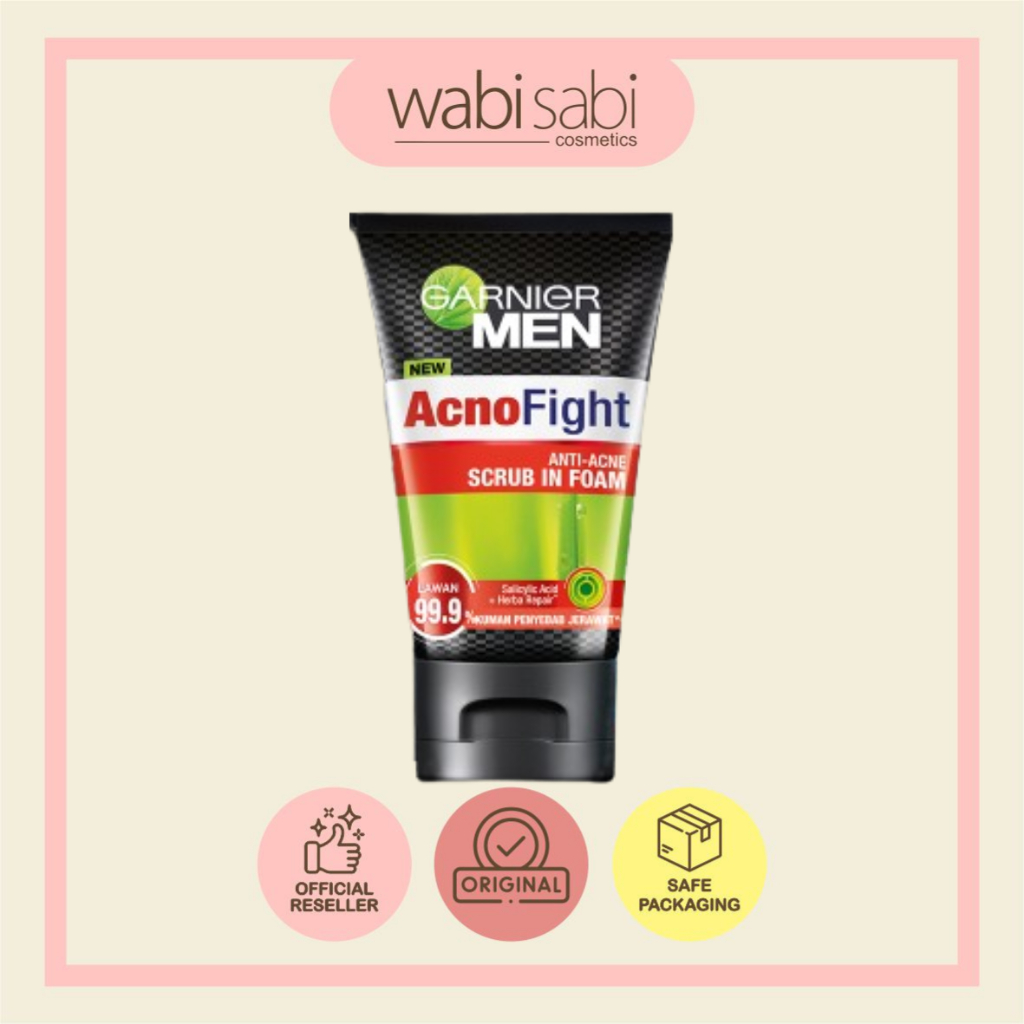 Jual GARNIER - Men Acno Fight Anti-Acne Scrub In Foam | Shopee Indonesia