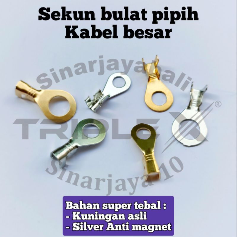 Jual skun bulat pipih sekun gepeng terminal o lubang 8 10 12 terminal ...