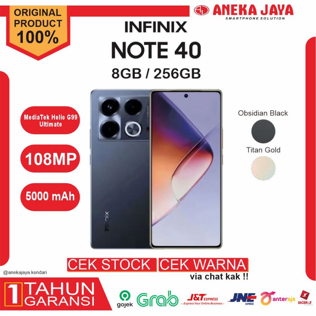 Jual infinix Note 40 8GB/256GB baru segel asli pabrik dan garansi resmi ...
