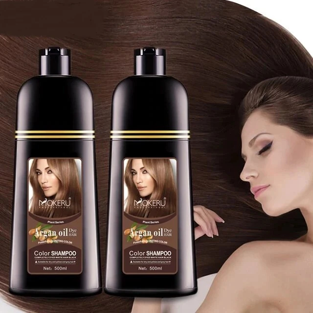 Jual ( PROMO) MOKERU Color Shampoo Argan Oil Dye Hair / Shampoo Semir ...