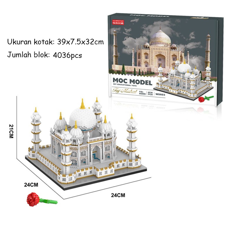 Jual Taj Mahal DIY Mainan Balok Susun Nano Block Disney Castle Block ...