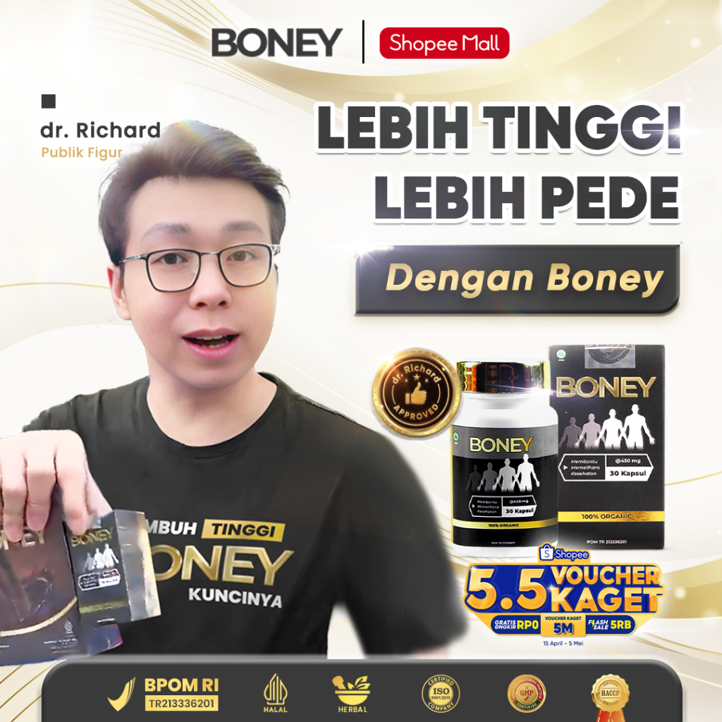 Jual BONEY PENINGGI BADAN BPOM APPROVED VITAMIN PENUNJANG PERTUMBUHAN ...