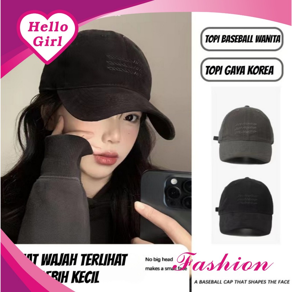 Jual (Hello Girls )MZ32 Topi Wanita Topi Baseball Topi Elegant Gaya ...