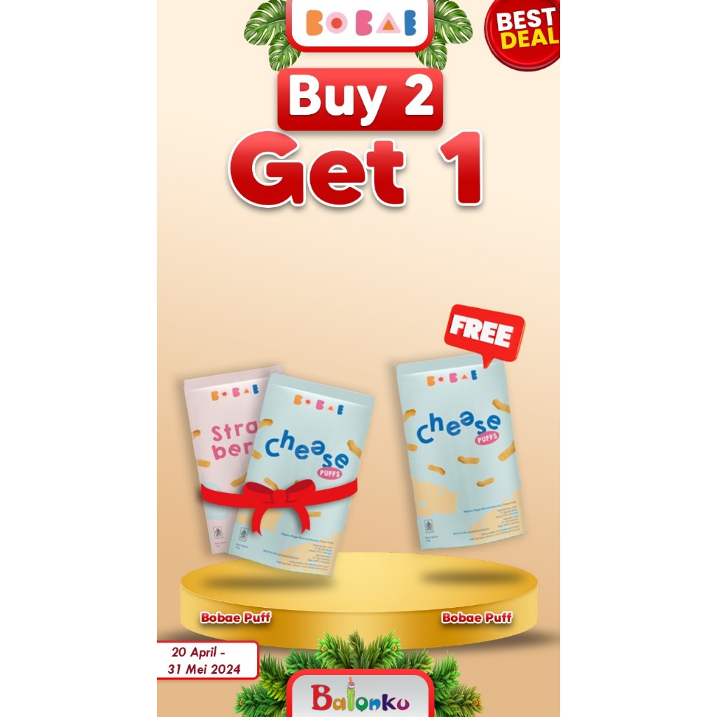 Jual [Bundling] Buy 2 Get 1 Bobae Puffs Snack Cemilan Anak Tanpa MSG ...