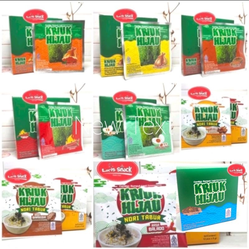 Jual RB Cemilan Rumput Laut Kriuk Hijau Nori Goreng Aneka Rasa Box (Isi ...