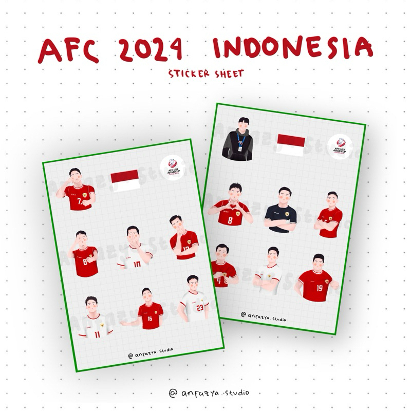 Jual Stiker Stickersheet AFC Asian Cup 2024 Timnas Indonesia - Anfazya Studio | Shopee Indonesia