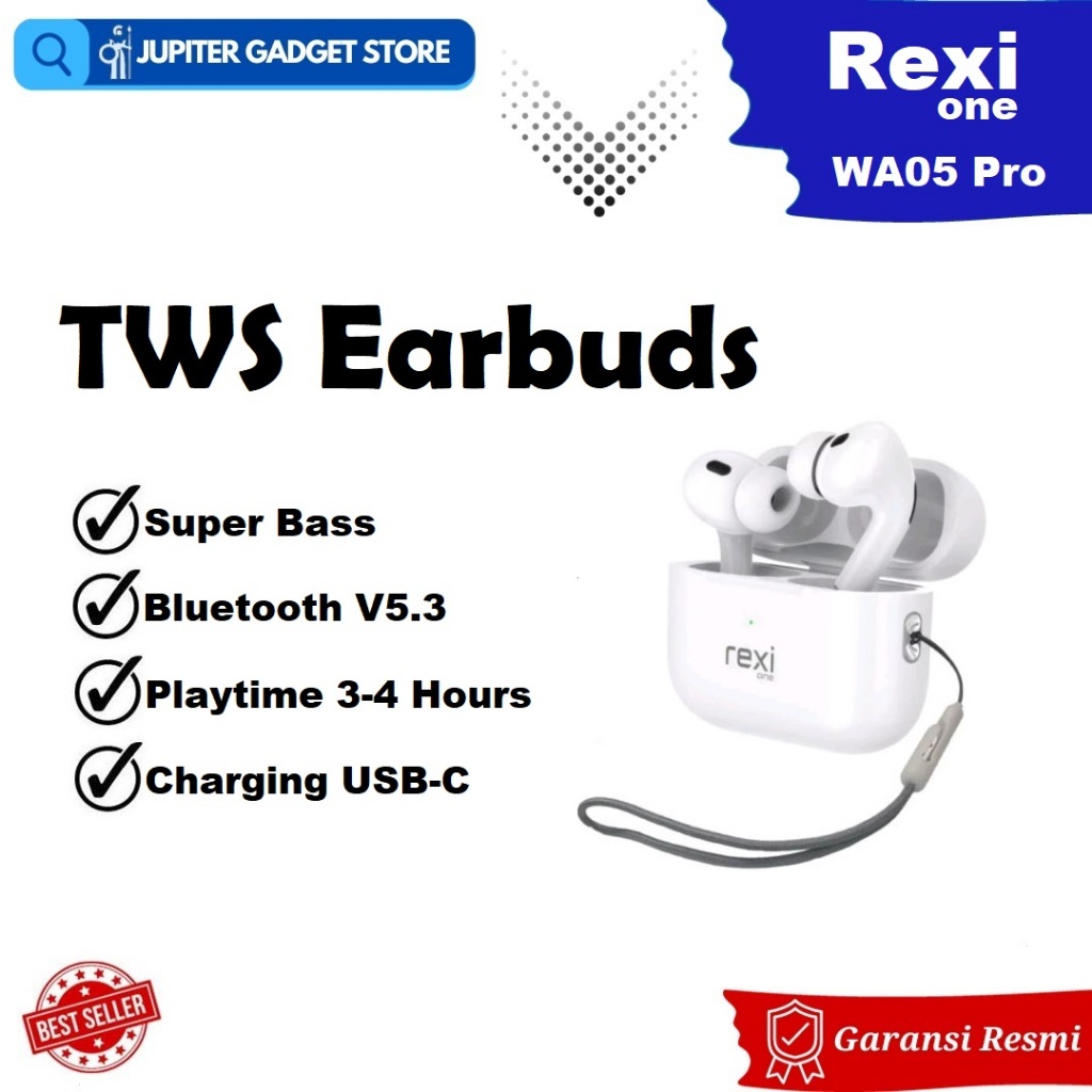 Jual Headset Bluetooth Rexi WA05 Pro Edition TWS Rexipod True Wireless | Shopee Indonesia