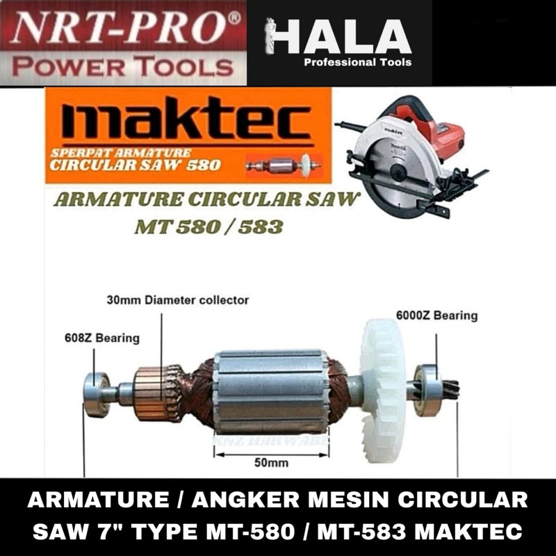 Jual NRT-PRO / ARMATURE / ANGKER SIRKLE / CIRCULAR SAW 7” MAKTEC MT580 / 583 / ORIGINAL PART ...