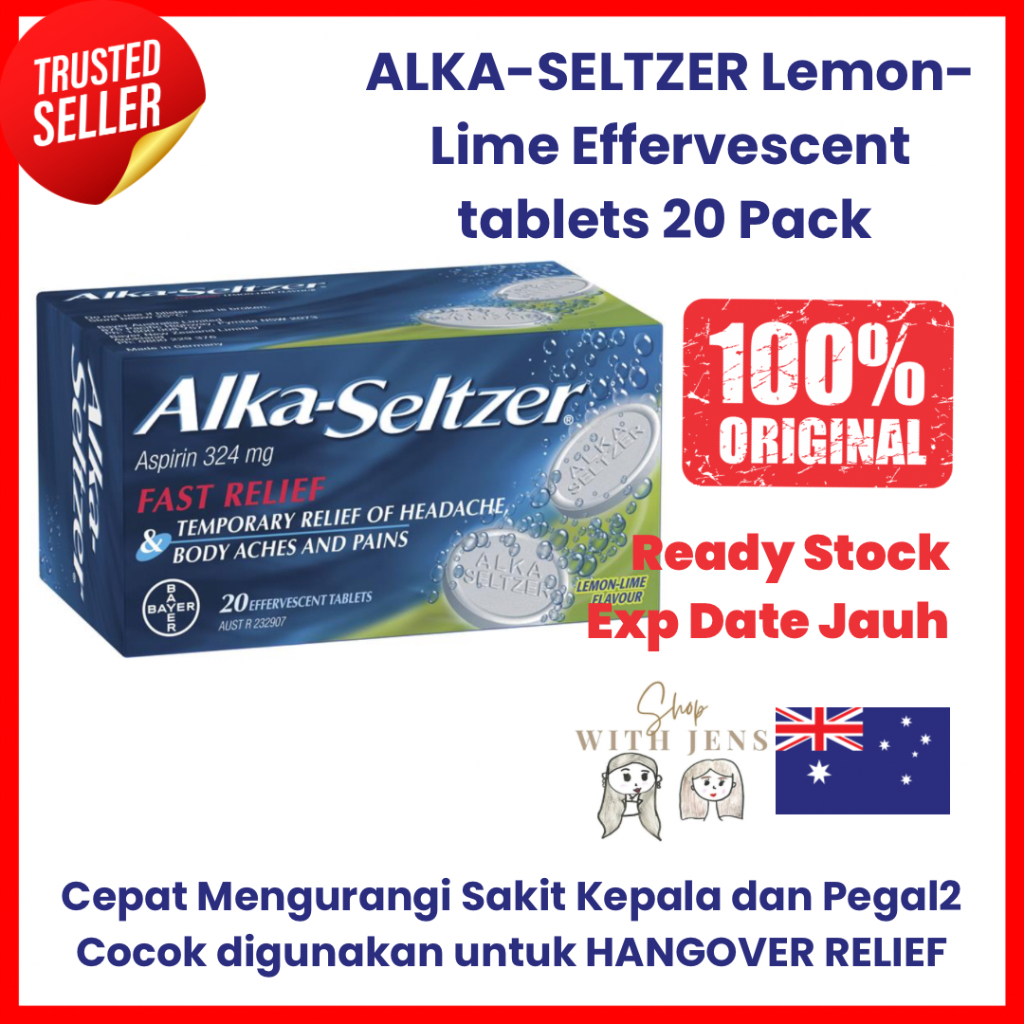 Jual Alka-Seltzer Lemon-Lime Effervescent tablets 20 Pack | Shopee ...