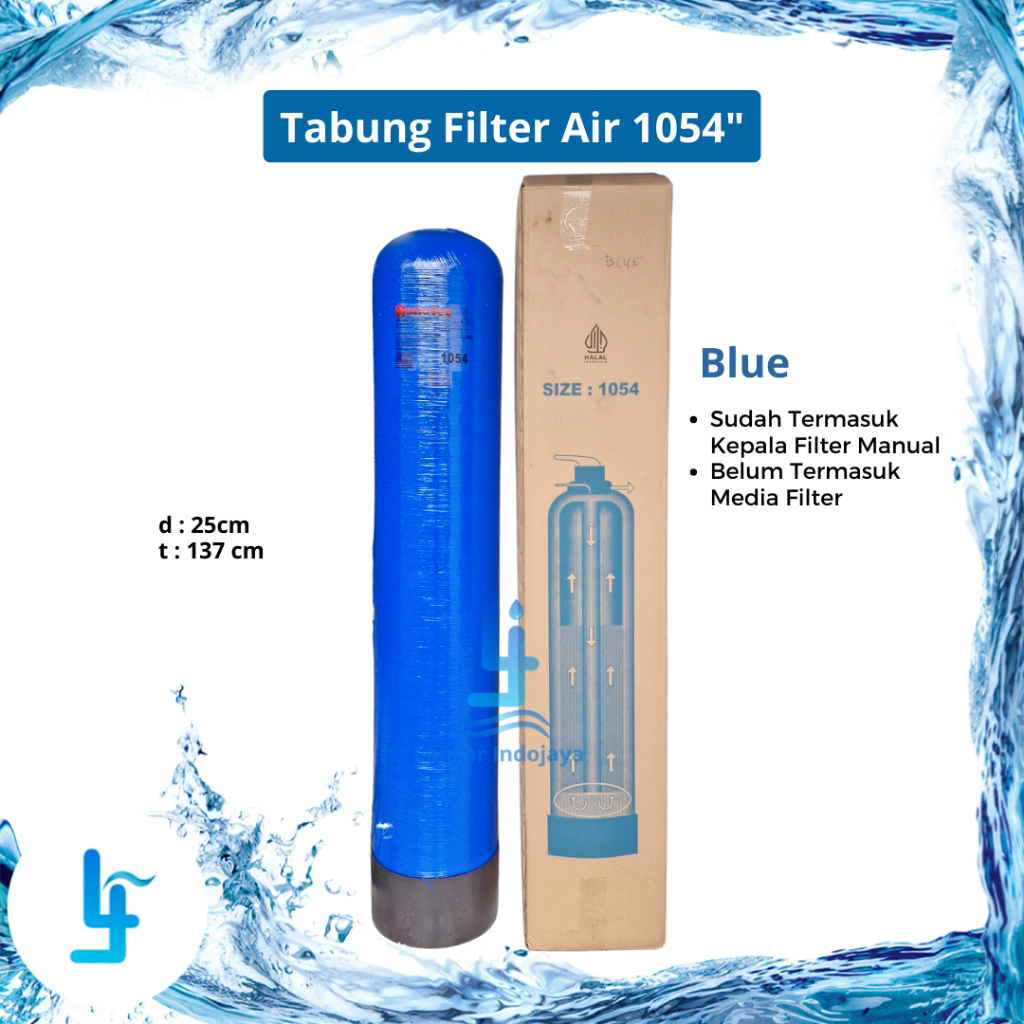 Jual Tabung Filter Air FRP 1054 0844 Inch Tabung Fiber Filter Air Blue ...