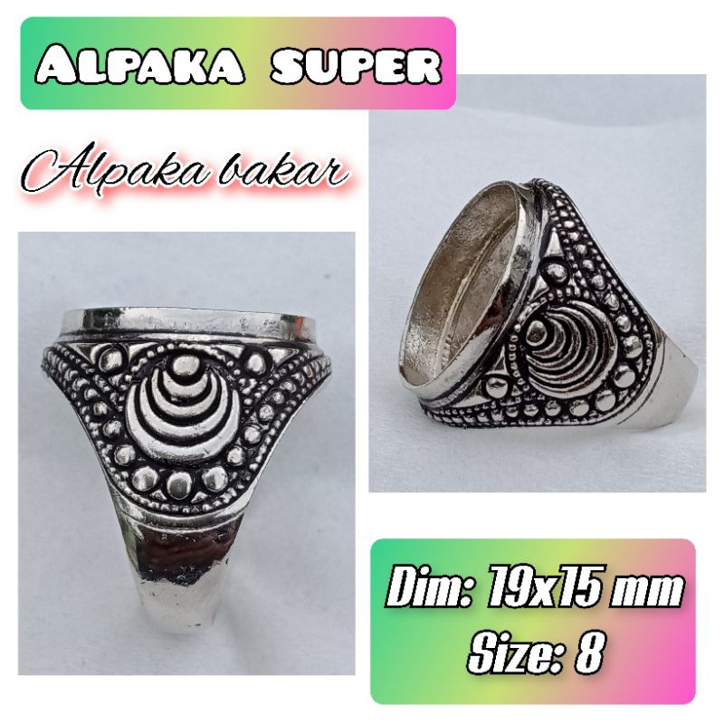 Jual emban batu akik dan permata alpaka super alpaka bakar.89 | Shopee ...