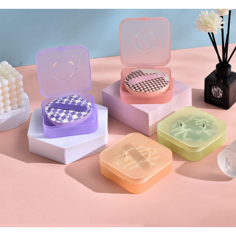 Jual Tempat Penyimpanan Powder Puff Kotak & Bulat Transparan Berpori ...