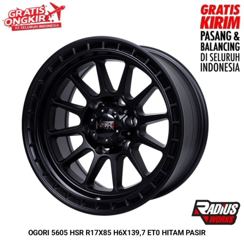 Jual velg mobil fortuner pajero triton hilux hsr ogori R17 pcd 6x139.7 sandy black | Shopee ...