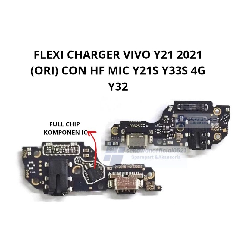 Jual Fleksibel Charger VIVO Y21 2021 Vivo Y21S / Y33S 4G / Y32 / Y33T Con+Hf+Mic FULL IC ...