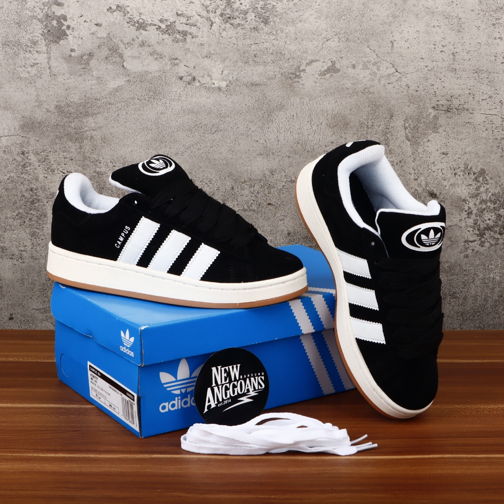 Jual Sepatu Adidas Campus 00S Black White Hitam Putih Gum | Shopee ...