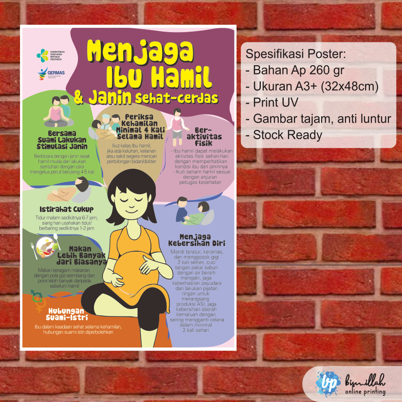 Jual Poster kebidanan menjaga ibu hamil & janin sehat cerdas | Shopee ...