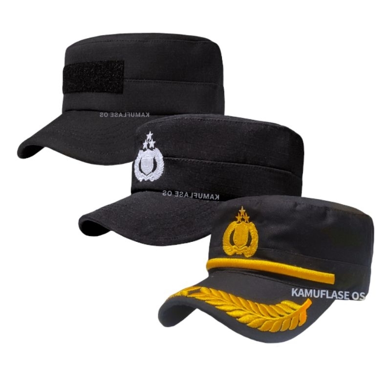 Jual Topi Polri Premium topi polisi Pamen Pama Topi komando bordir dan ...