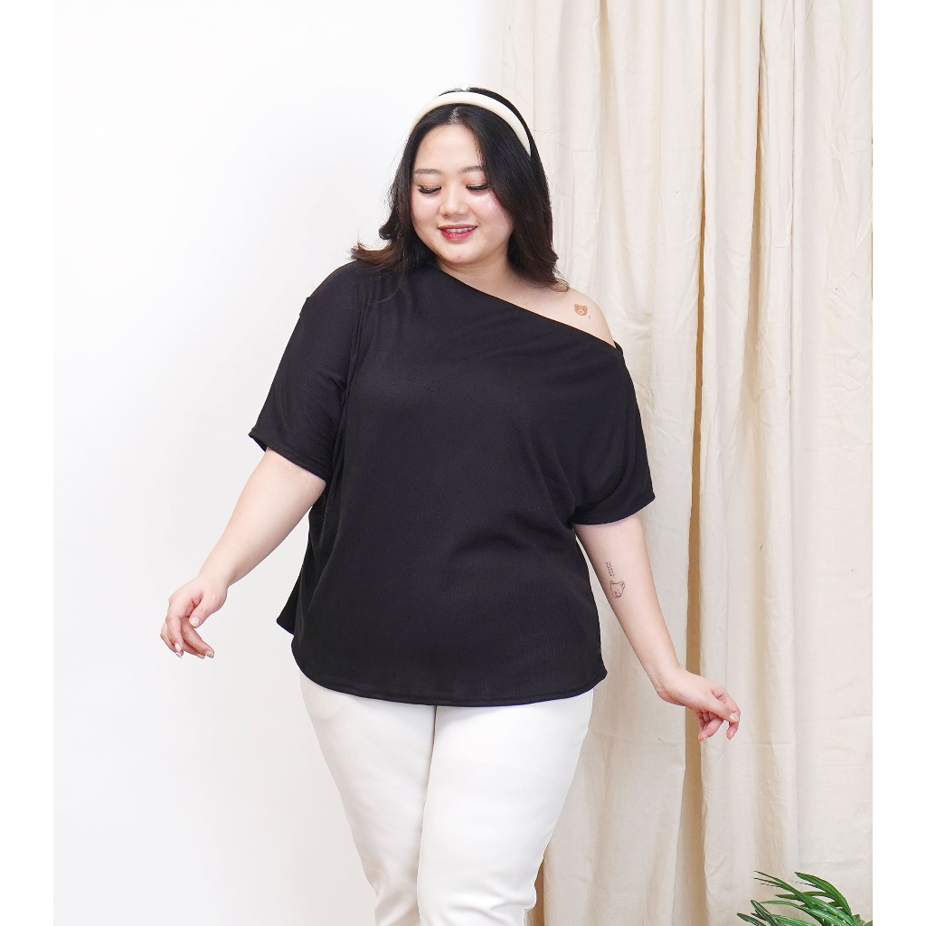 Jual [Lolabae] FIONA BIG SIZE Baju Atasan Wanita | Off Shoulder Basic Top BIG SIZE Polos | One ...