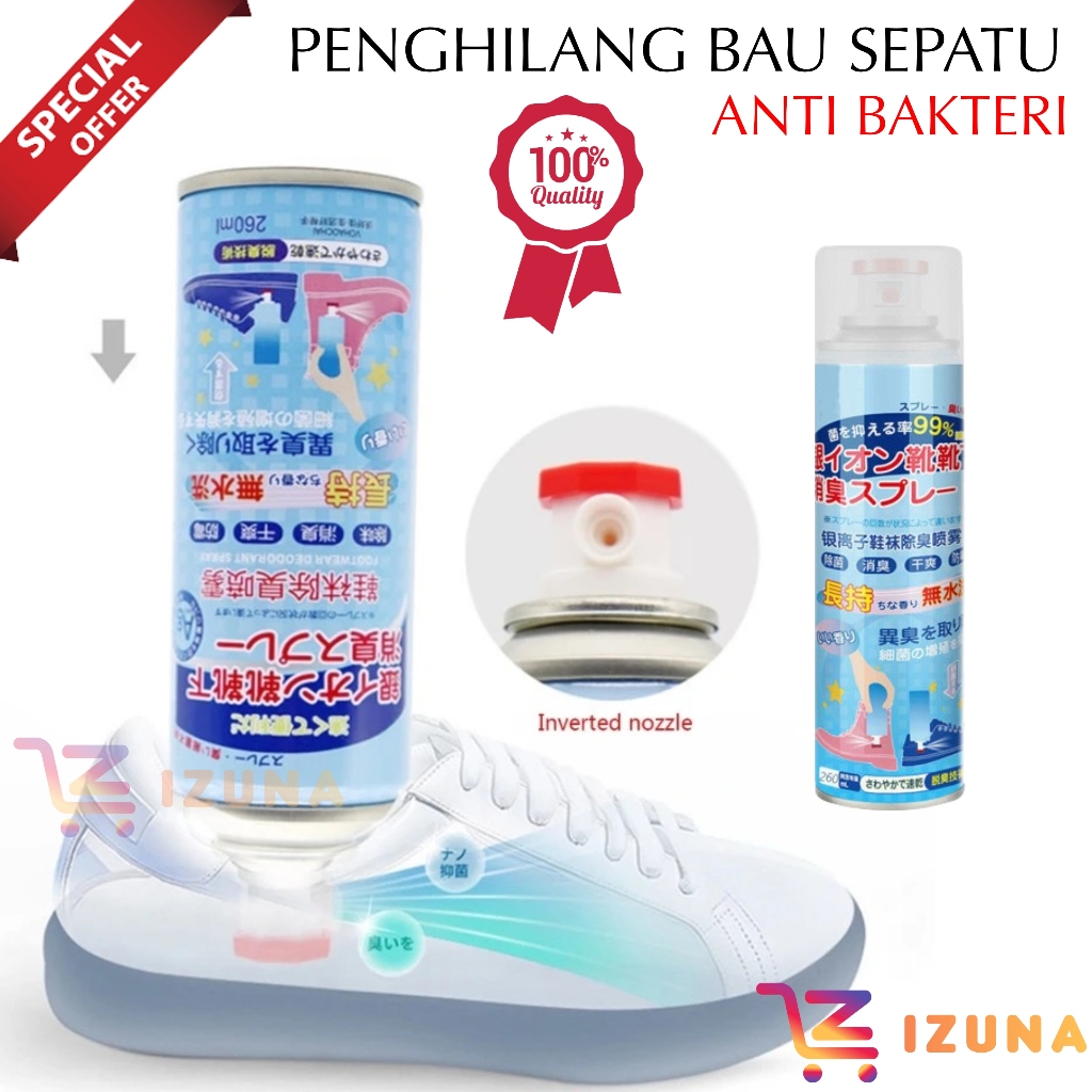 Jual [IZUNA] SPRAY PENGHILANG BAU SEPATU / SEMPROTAN ANTI BAU SEPATU ...