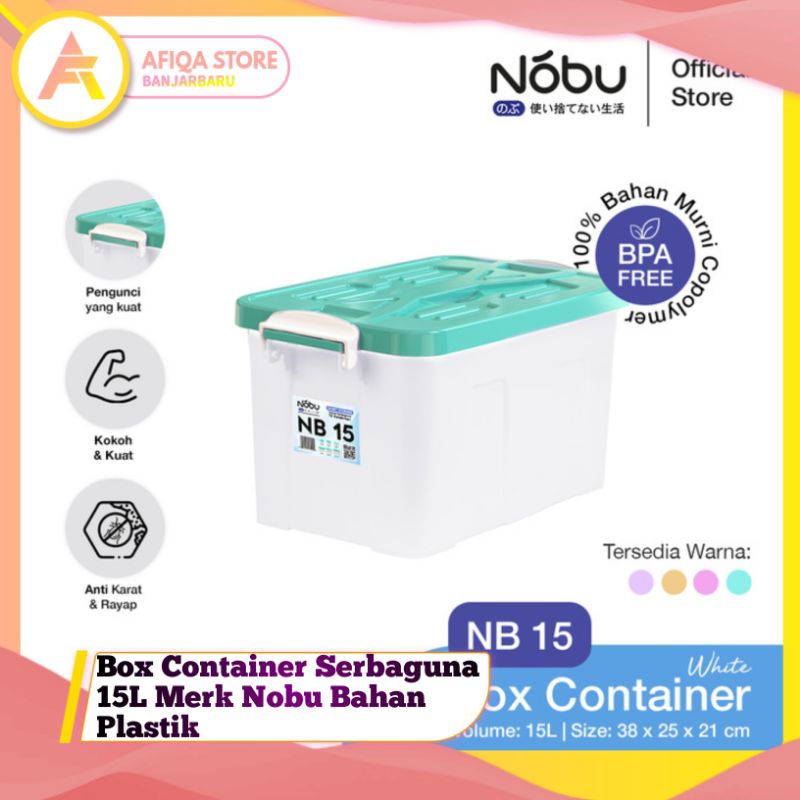 Jual Box Container Serbaguna 15L Merk Nobu Bahan Plastik Tebal | Shopee ...