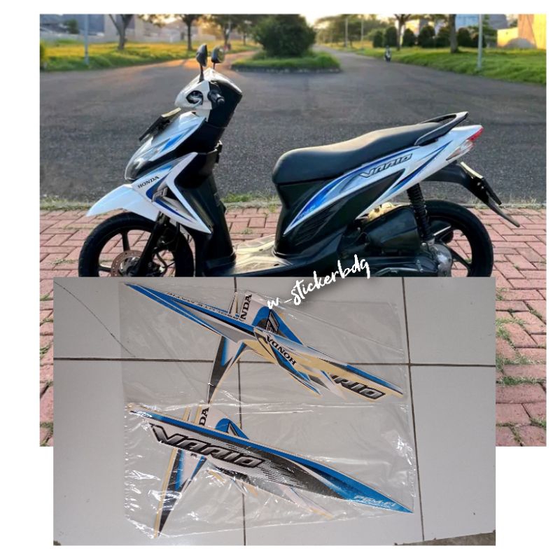 Jual Striping Lis Stiker Honda Vario 110 Fi LED 2014 Putih Biru ...