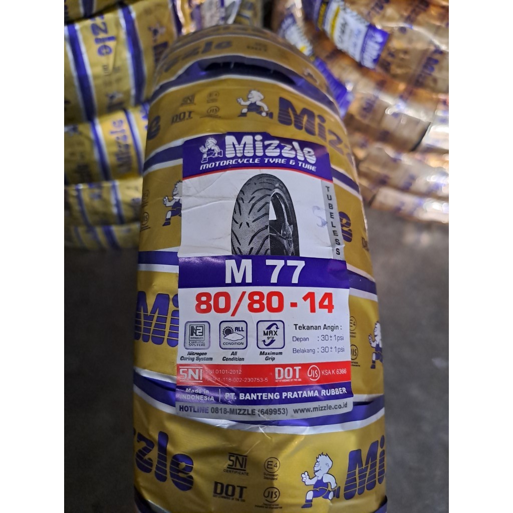 Jual Ban Tubeless Motor MIZZLE M77 80/80-14 Original | Shopee Indonesia