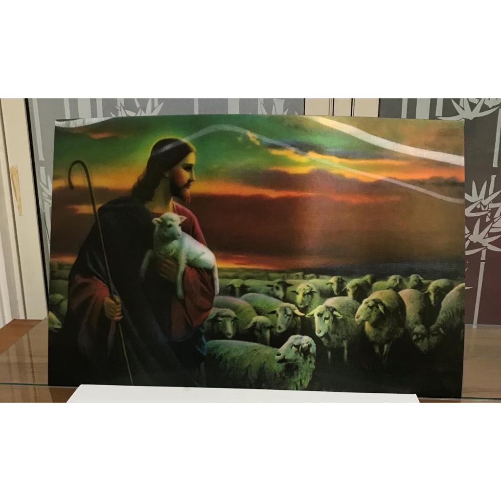 Jual GAMBAR 5D YESUS & GEMBALA UKURAN 58x38.5 cm (PxT) TAMPA BINGKAI ...