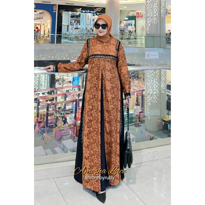 Jual gamis elegant produk Amore by ruby edisi amesha lace dress brokat ...